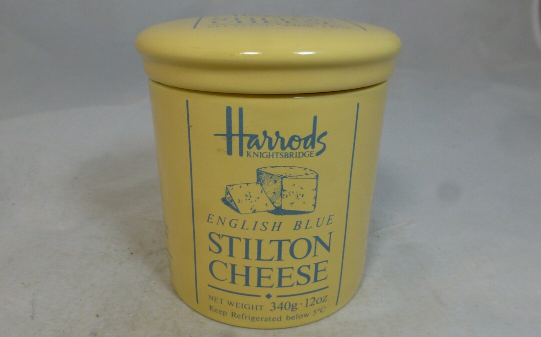 Harrods English Blue Stilton Cheese Creamy Yellow Blue Text 340g ...