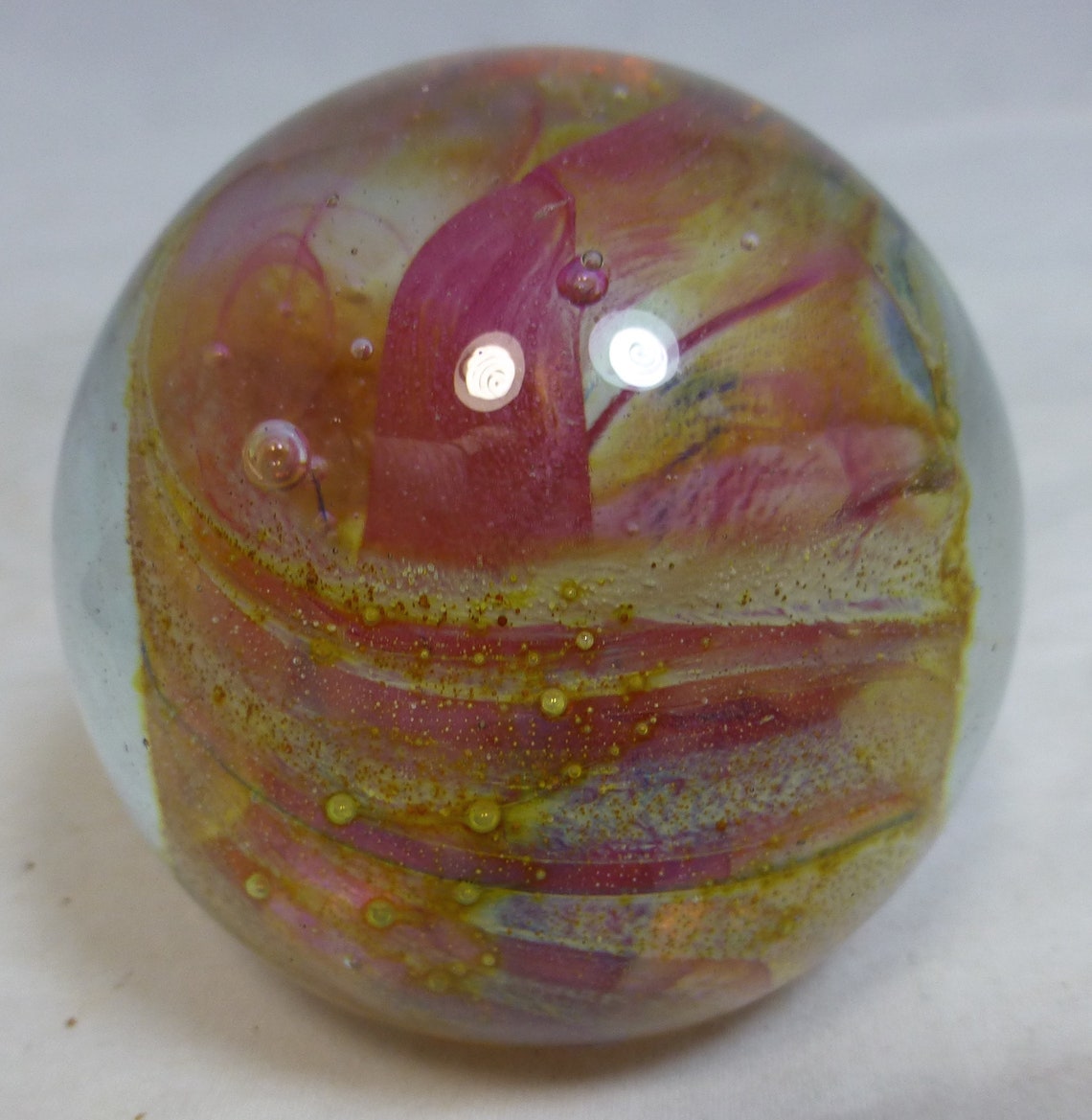 Kerry Glass of Ireland Pink and Gold Swirly Vintage Hand Blown - Etsy