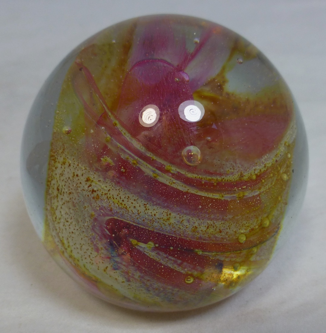 Kerry Glass of Ireland Pink and Gold Swirly Vintage Hand Blown Glass ...