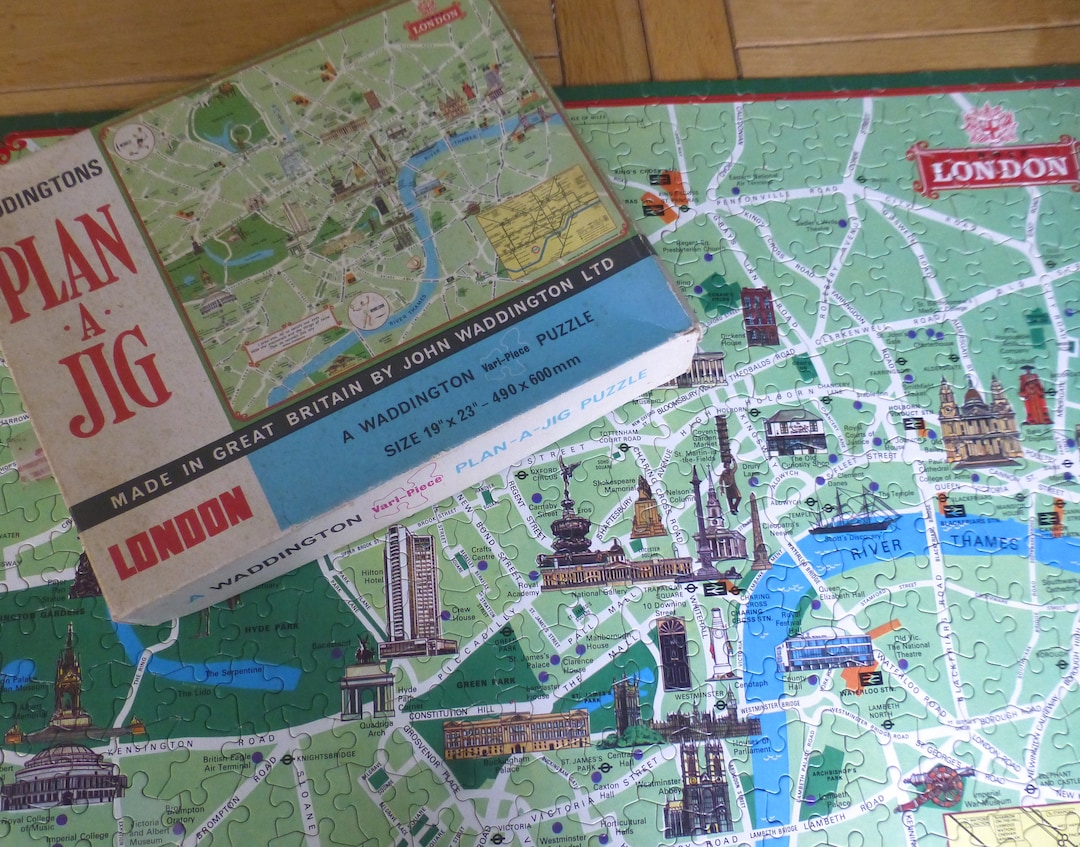 Vintage Rare John Waddington’s London Jig Map Jigsaw Puzzle No 501 ...