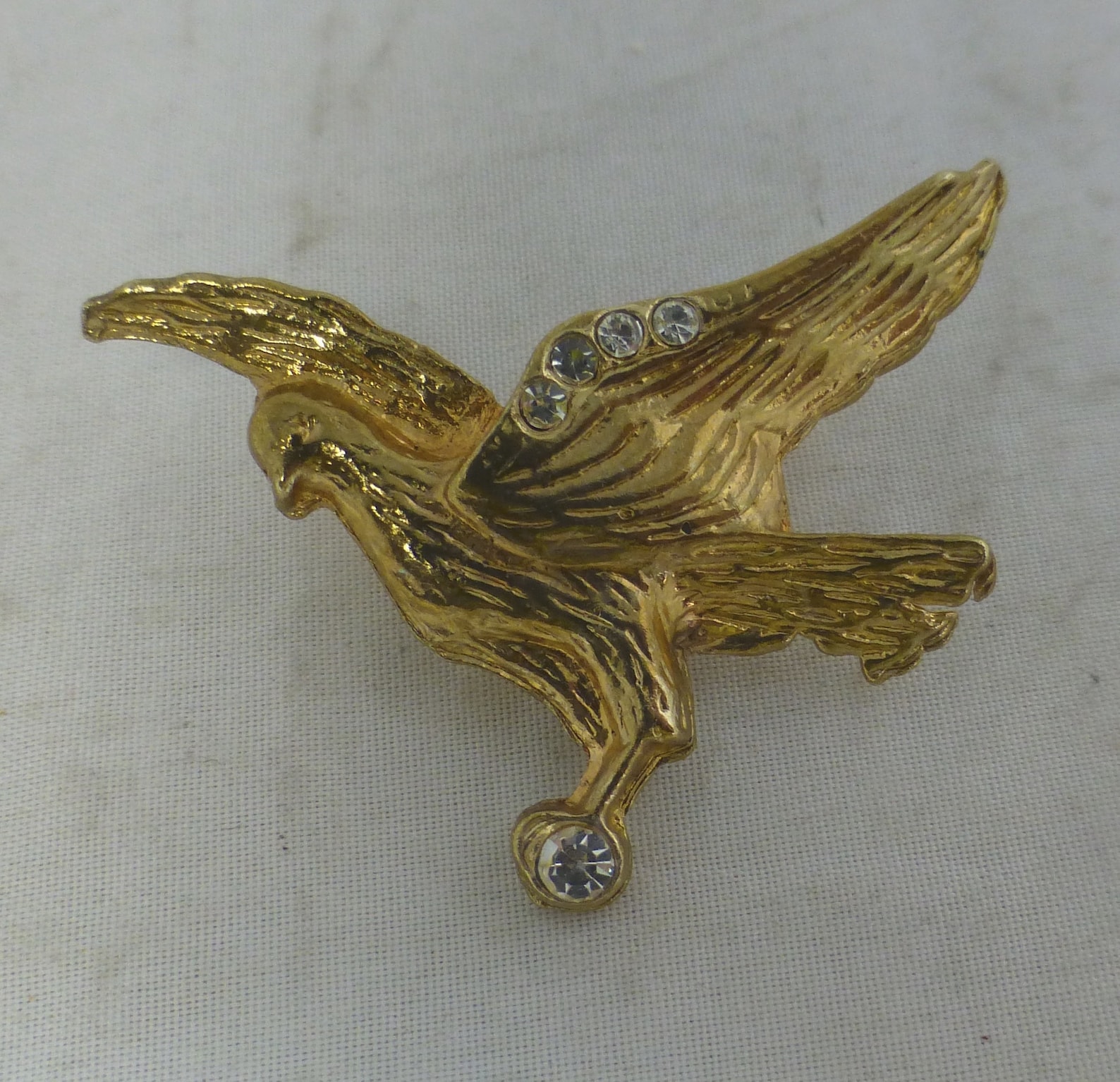 Vintage Pavé Crystal Dove Bird Brooch Flying and Holding Clear | Etsy