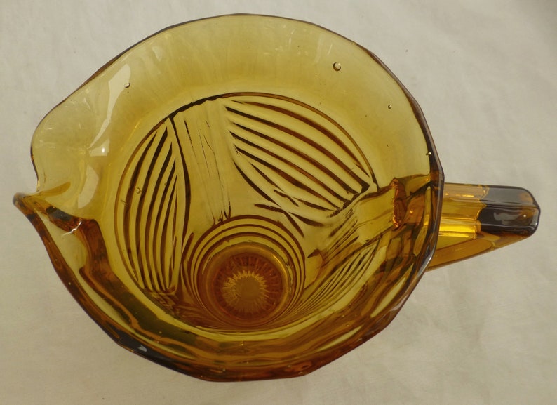 Sowerby Art Deco Amber Glass Large Water Jug Pitcher or Jug Vase 7 Inch ...