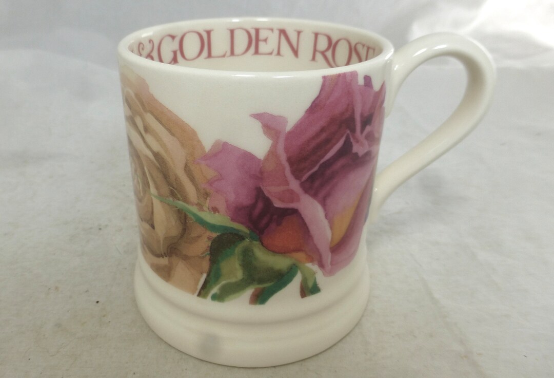 Emma Bridgewater Peachy Pink and Golden Rose Half Pint Porcelain Mug ...