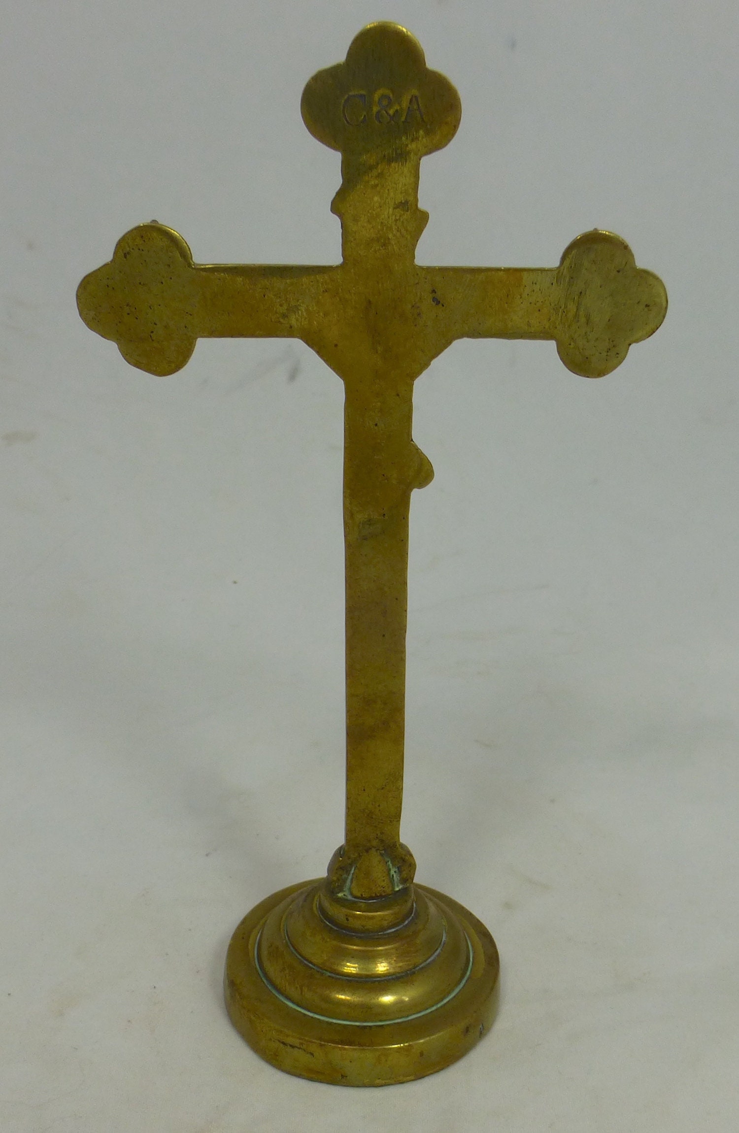 Standing Crucifix INRI Brass With 3D Jesus on the Cross on Plinth 6 in ...