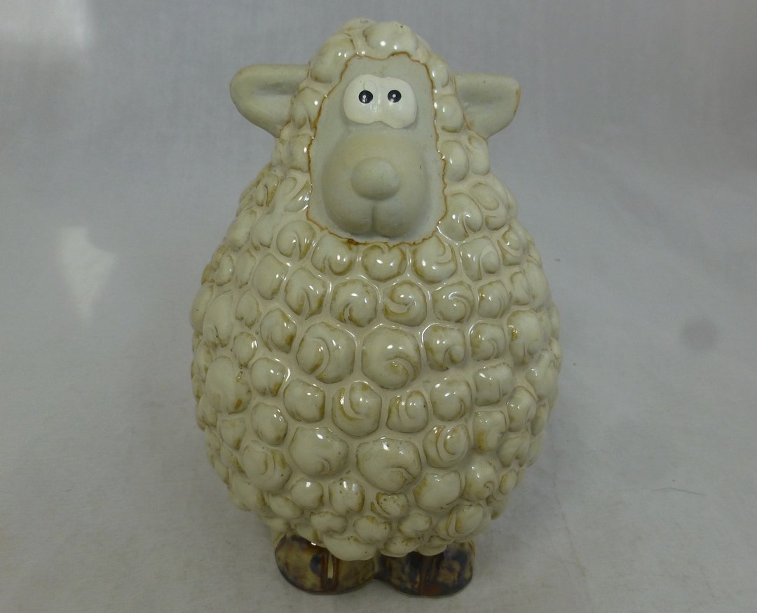Woolly Sheep Large Studio Pottery Novelty Handmade Piggy Bank / Money ...