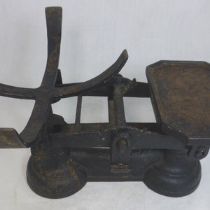 Vintage Large Very Heavy Black Cast Iron Kitchen Balance Scales With ...