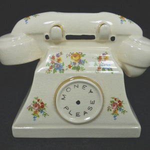 Arthur Wood Vintage Porcelain Telephone Savings Money Box - Kitsch Hand ...
