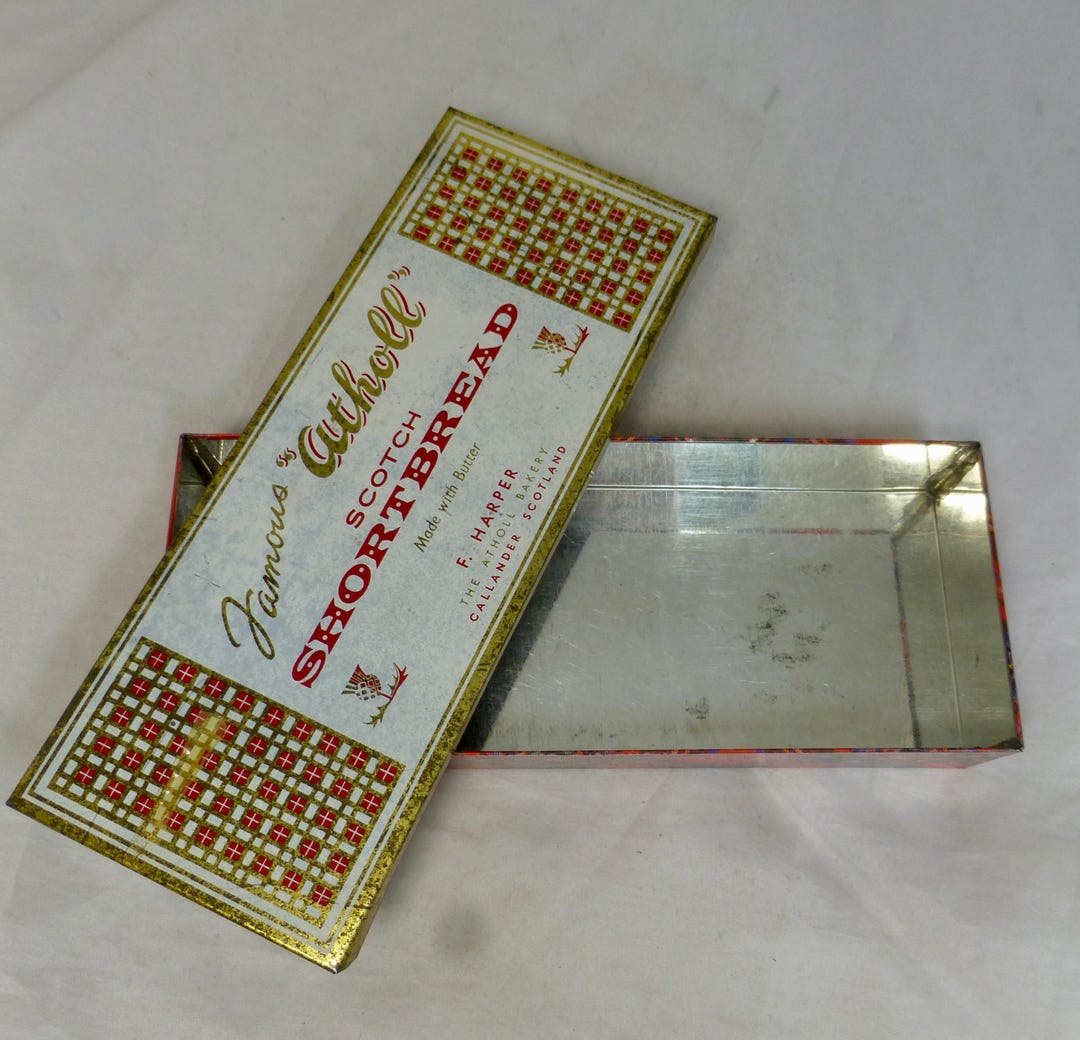 Vintage Famous Atholl Scotch Shortbread Biscuit Red Tartan Tin ...
