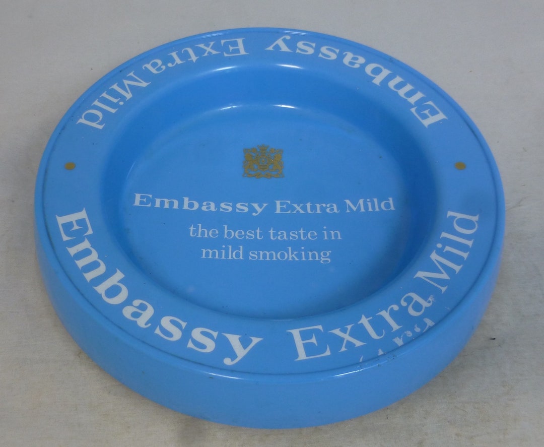 Vintage Large Blue Melamine Embassy Extra Mild the Best Taste in Mild ...