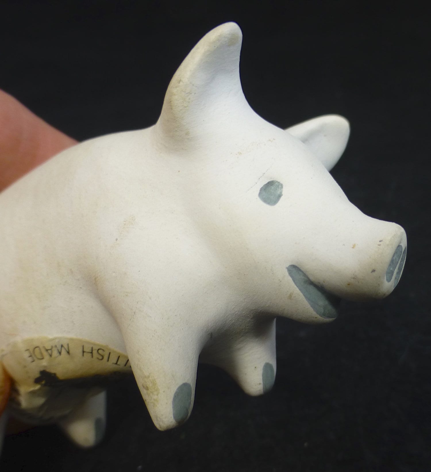 Cottage Pottery Pig Animal Vintage Figurine - Hand Painted Ceramic Pig ...