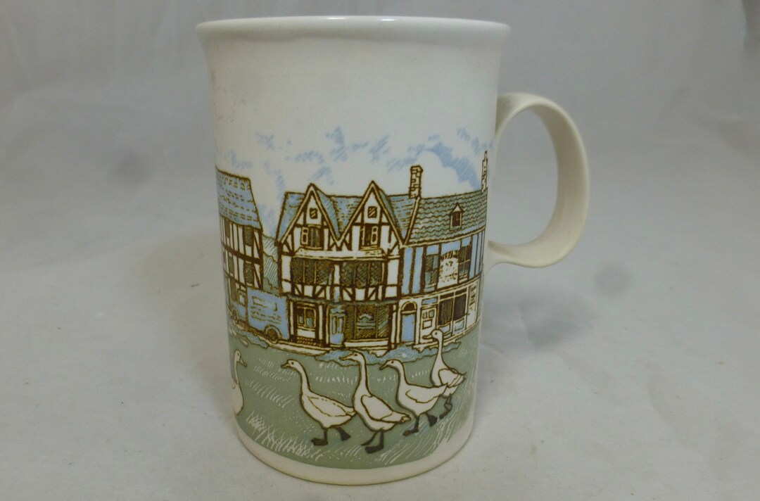 Dunoon Ceramics Rural Village Cottages With Geese White Stoneware ...