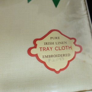 Vintage Irish Linen Tray Cloth With Hand Embroidered Scottish Bagpipes ...