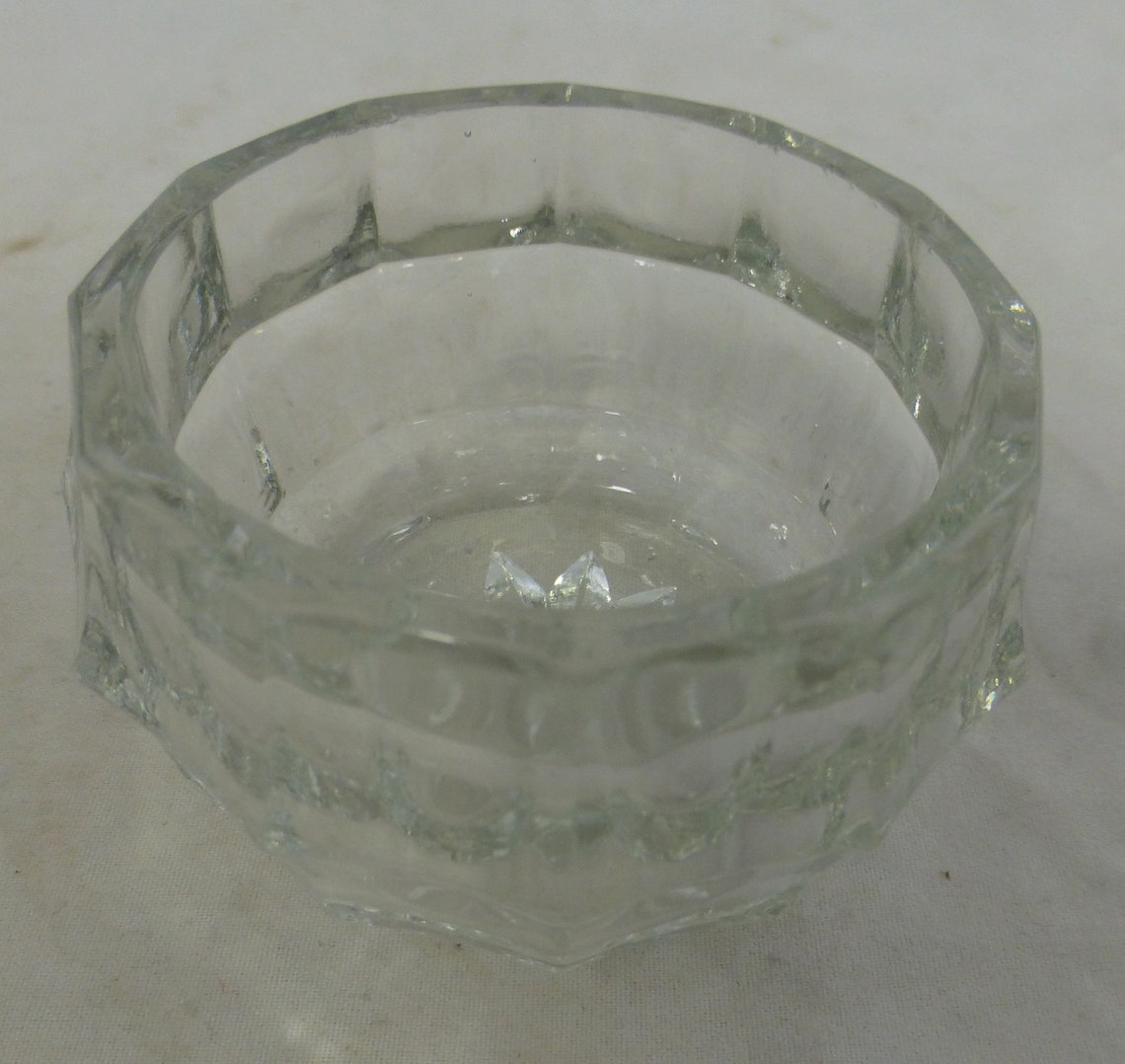 Vintage Davidson Jacobean Pressed Glass Open Circular Salt Cellar ...