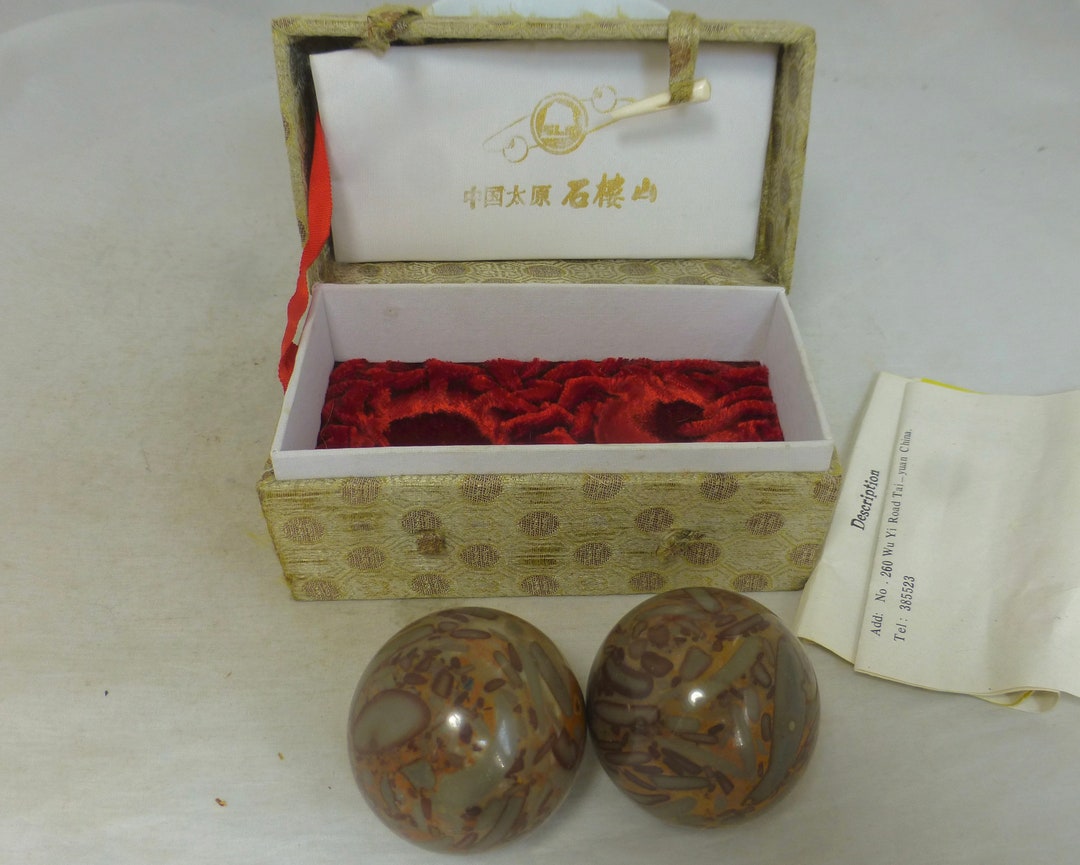 Shi-lou Marble Stone Chinese Stress Vintage Yin Yang Health Baoding ...