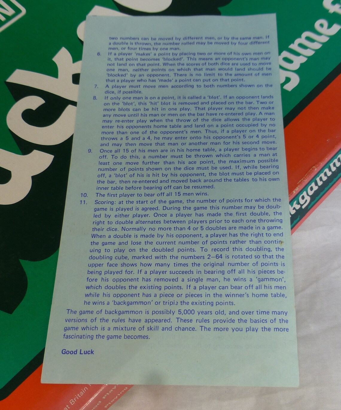 Vintage House Martin Backgammon Set Unused Complete - Etsy UK