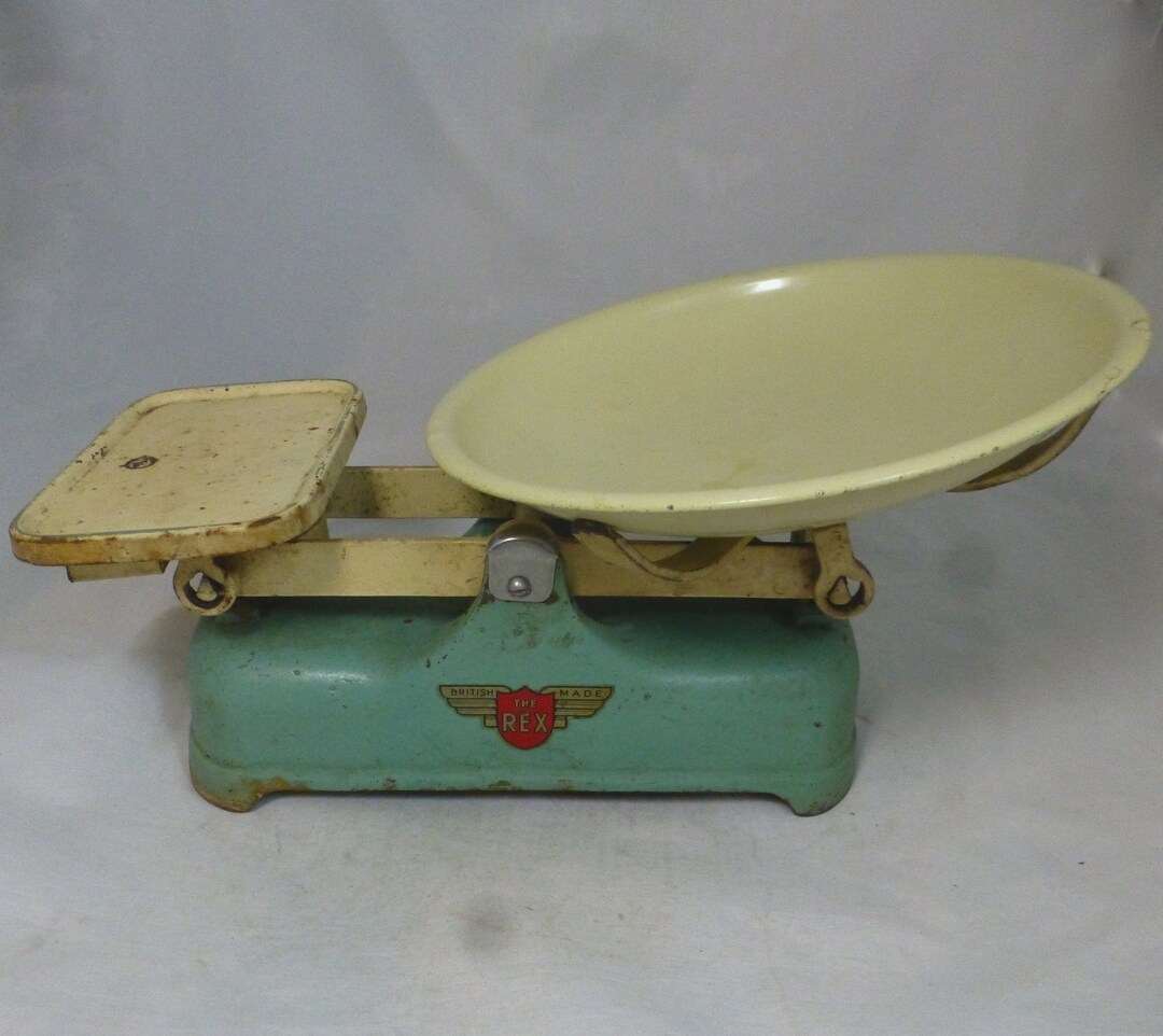 Vintage Weylux British Made "the Rex" Green Cast Iron Kitchen Balance ...
