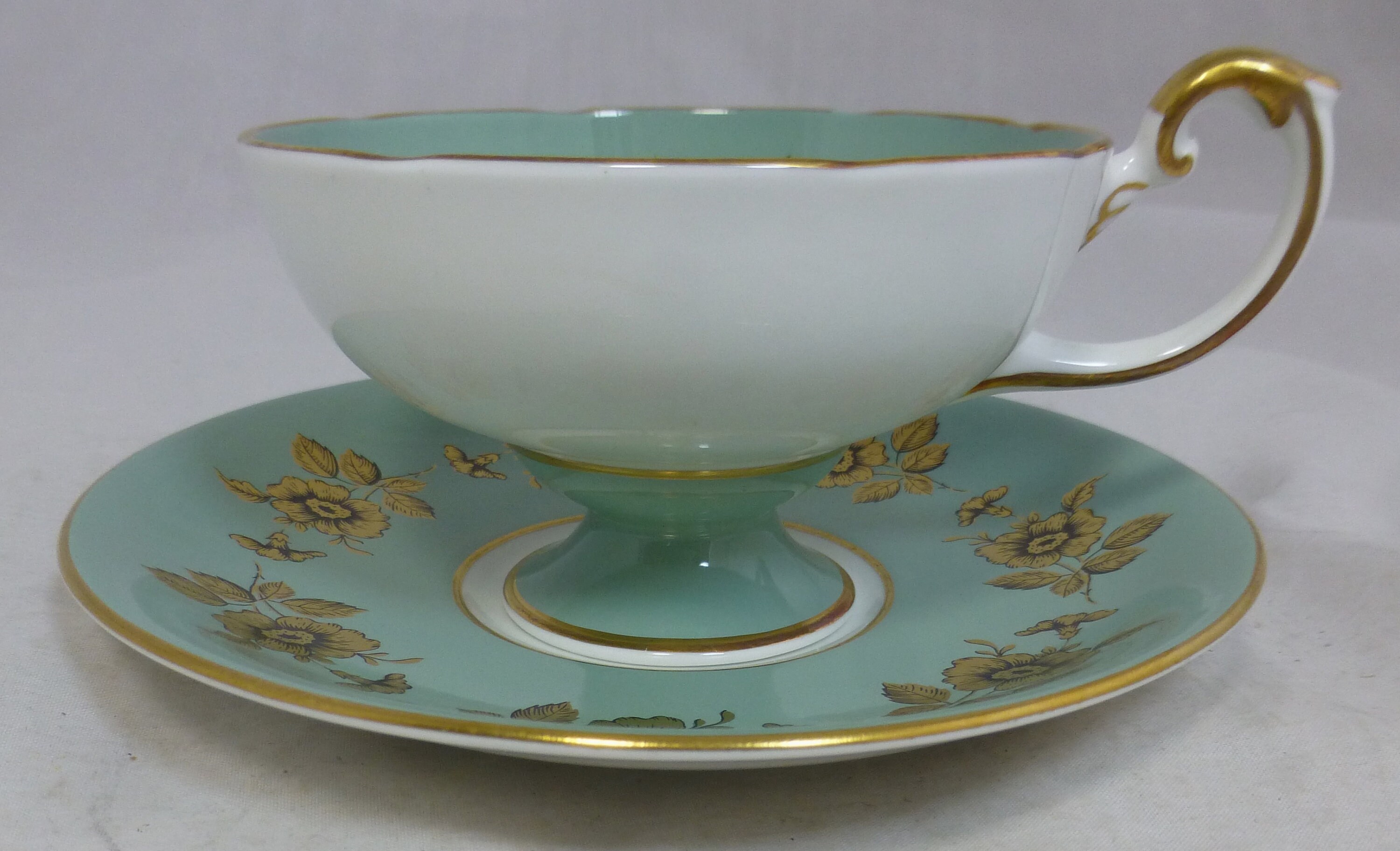 John Aynsley Vintage Bone China Tea Set Duo Pattern 2834 - Blue, Gold ...