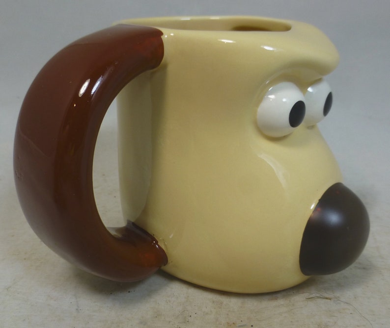 Vintage TM Aardman Wallace and Gromit Dog 3D Porcelain Mug - Etsy