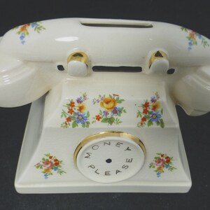 Arthur Wood Vintage Porcelain Telephone Savings Money Box - Kitsch Hand ...