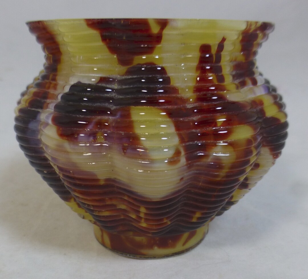 Antique Welz Tortoiseshell Effect Pressed Glass Posy Vase – Bohemian ...