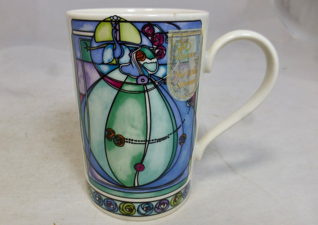 Vintage Dunoon Mackintosh Style Scottish White Stoneware Porcelain Mug ...
