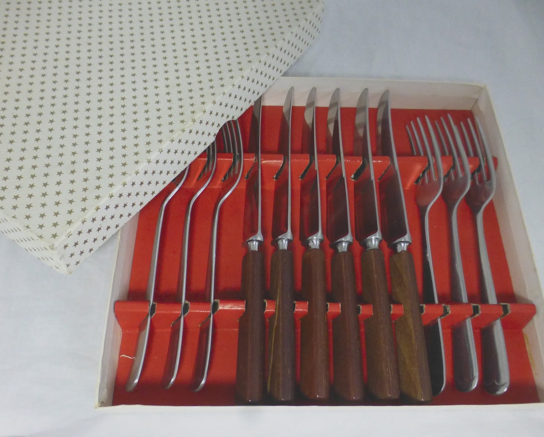 Vintage Boxed Set of 6 Pairs Unity Sheffield Signed Handmade Cutlery ...