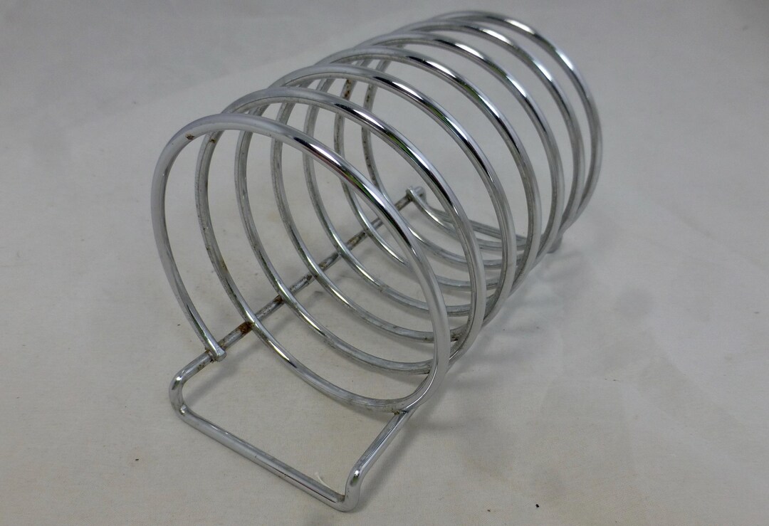 Vintage Silver Chrome Round Coil 6 Slot Breakfast Toast Rack / Letter ...
