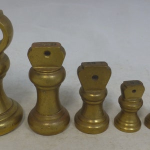 Vintage Set of 7 Brass Imperial Bell Weights From 1 Lb to 0.25 Oz ...
