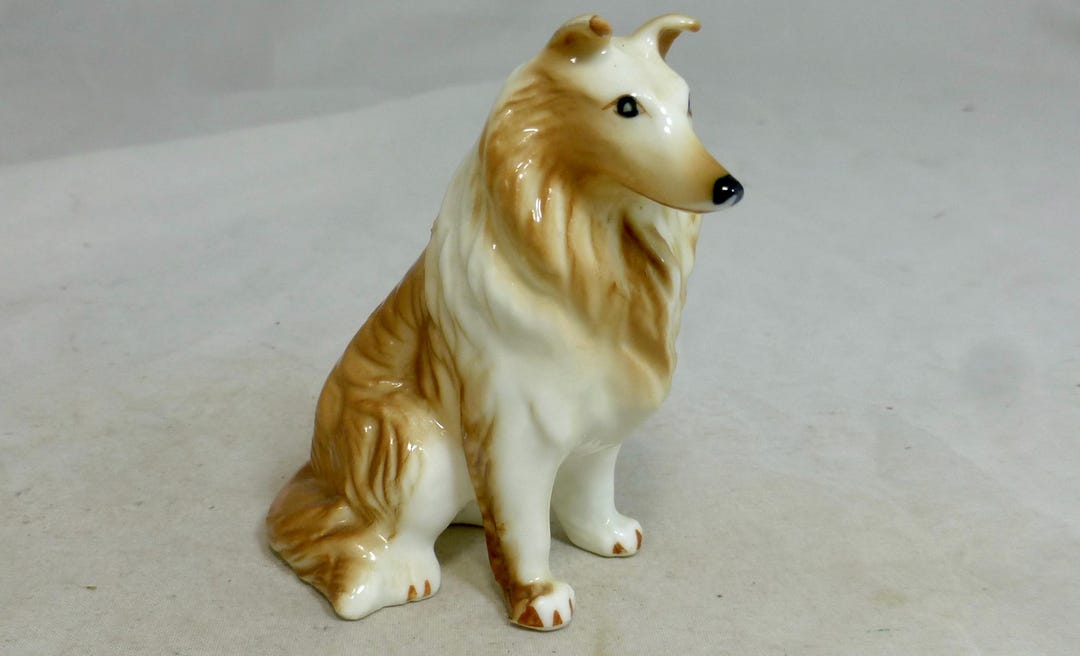 Vintage Coopercraft Lassie Collie Seated Dog Porcelain Figurine 3 Inch ...