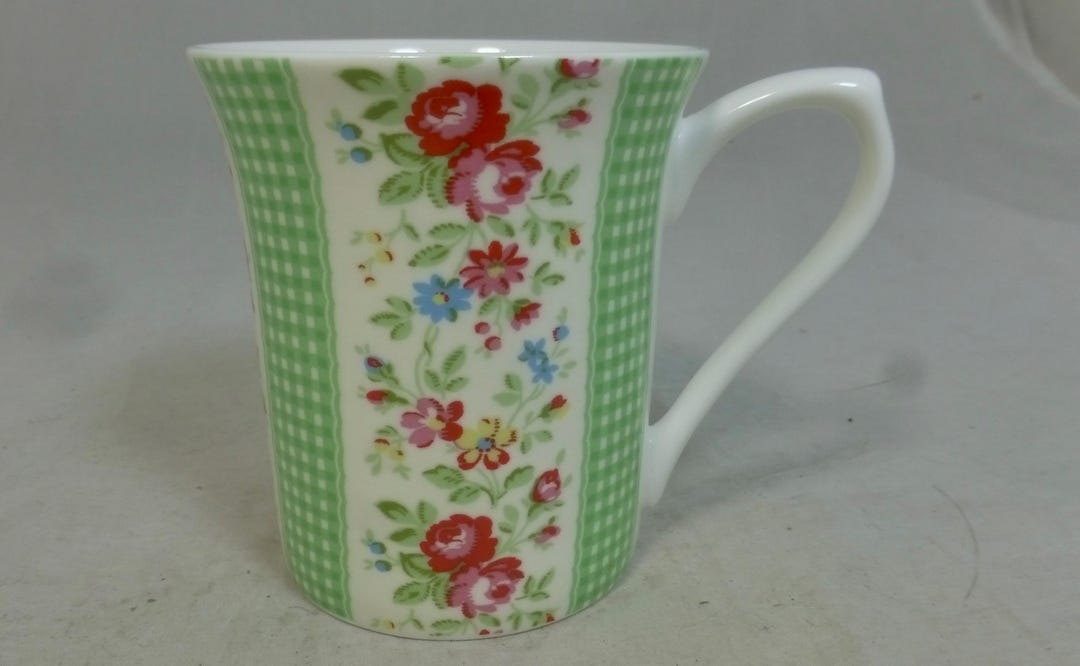 Cath Kidston Colourful Ditsy Flower Green Ribbon Design Fine Bone China ...