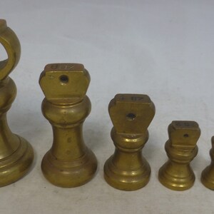 Vintage Set of 7 Brass Imperial Bell Weights From 1 Lb to 0.25 Oz ...