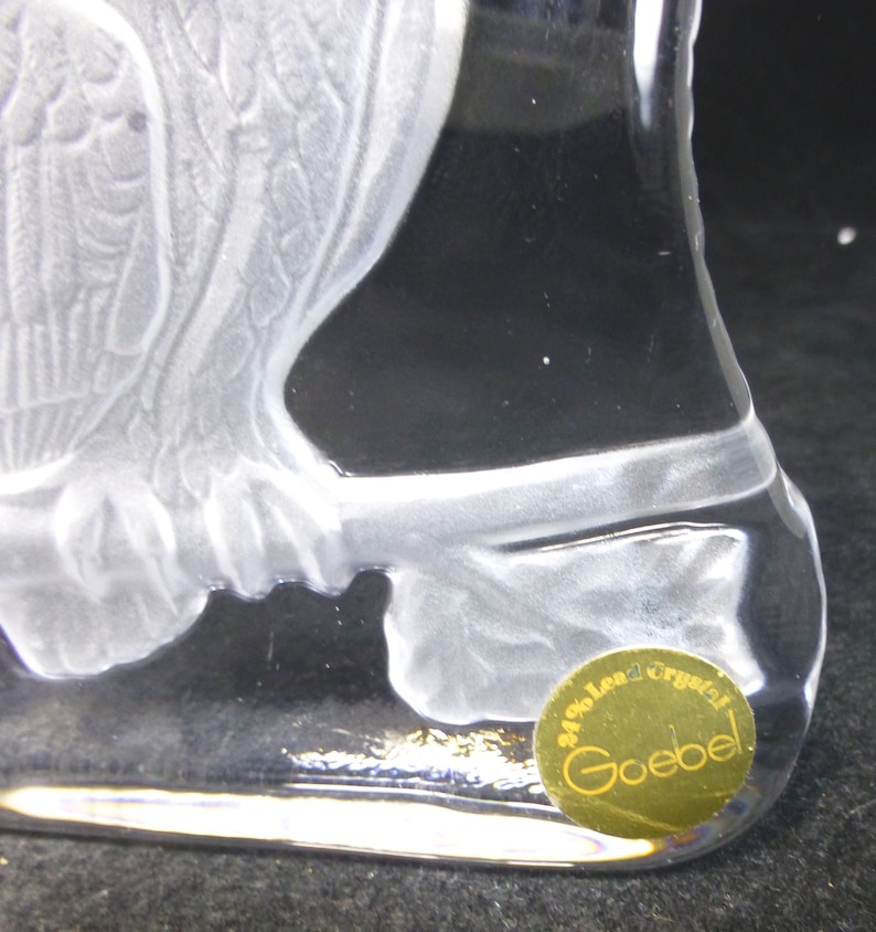 Large Goebel German Horned Owl Vintage Lead Crystal Glass Intaglio ...