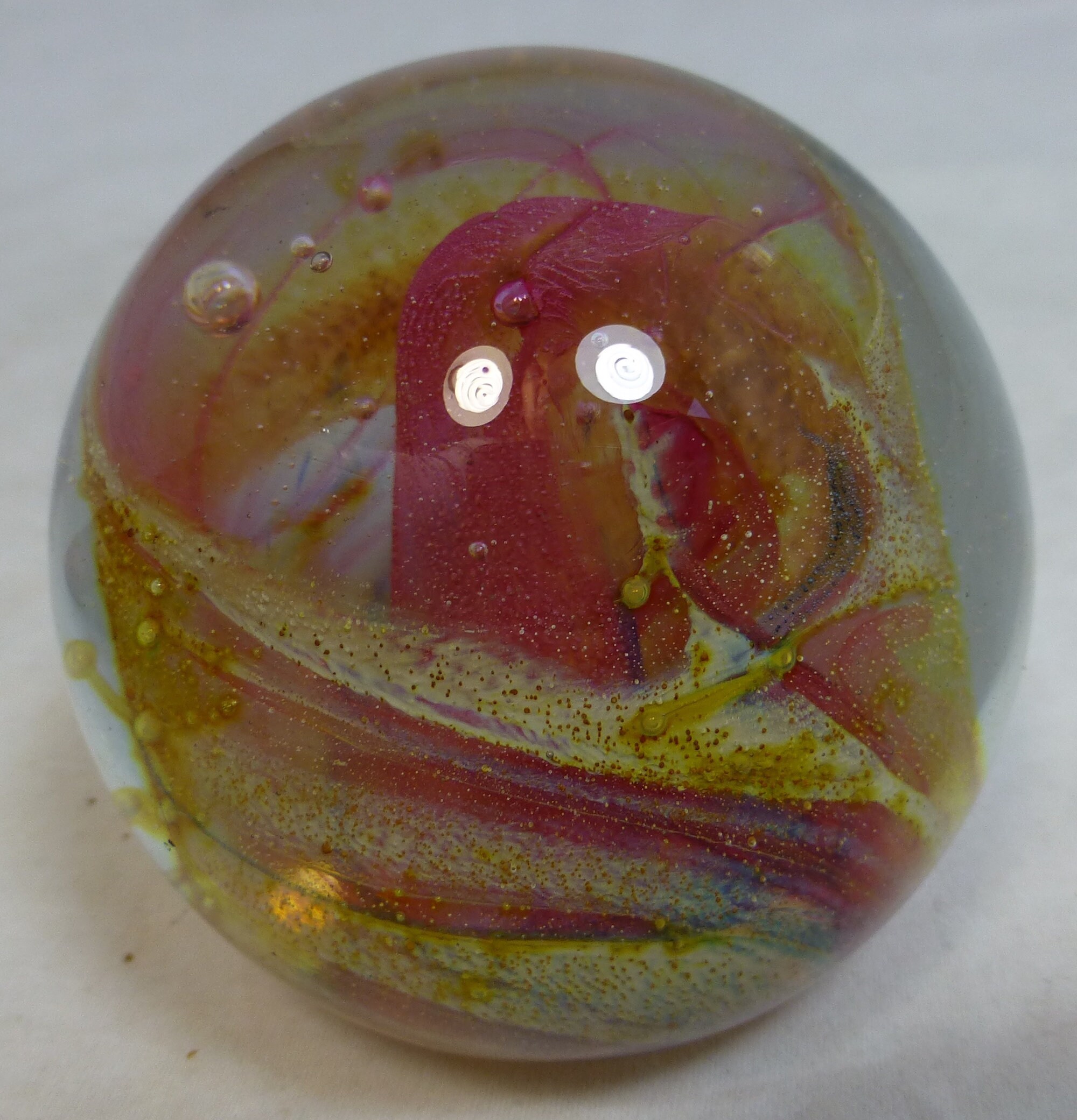 Kerry Glass of Ireland Pink and Gold Swirly Vintage Hand Blown Glass ...