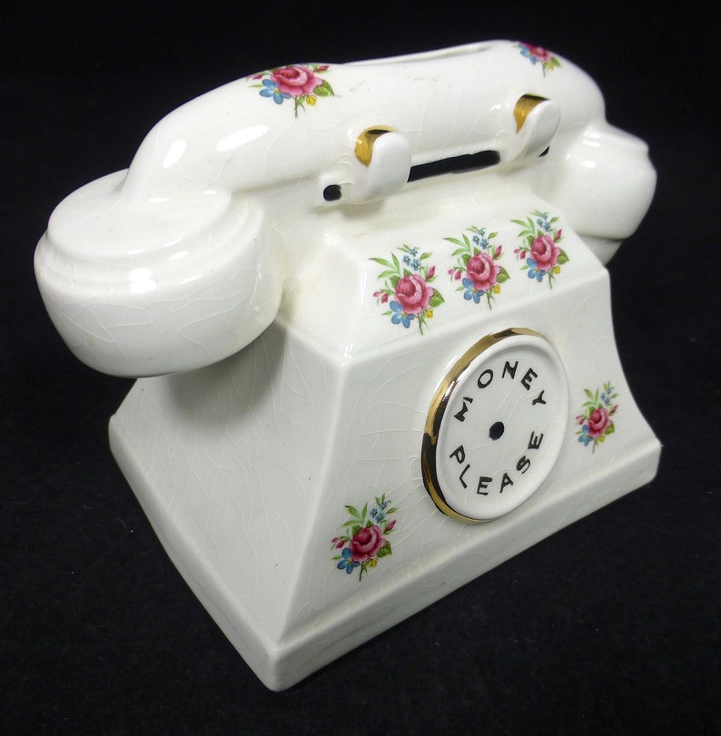 Arthur Wood Vintage Porcelain Telephone Savings Money Box | Etsy
