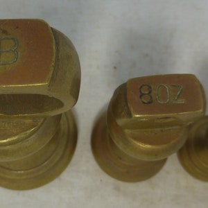 Vintage Set of 7 Brass Imperial Bell Weights From 1 Lb to 0.25 Oz ...