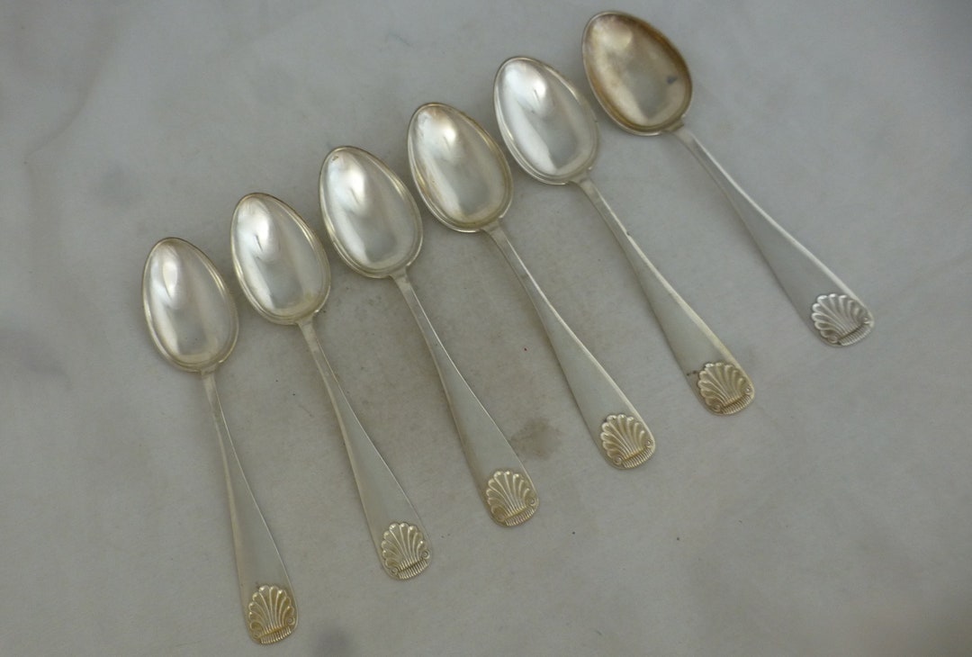 Vintage Norwegian Silver Plate Set of 6 Large Serving Spoons 8 in ...
