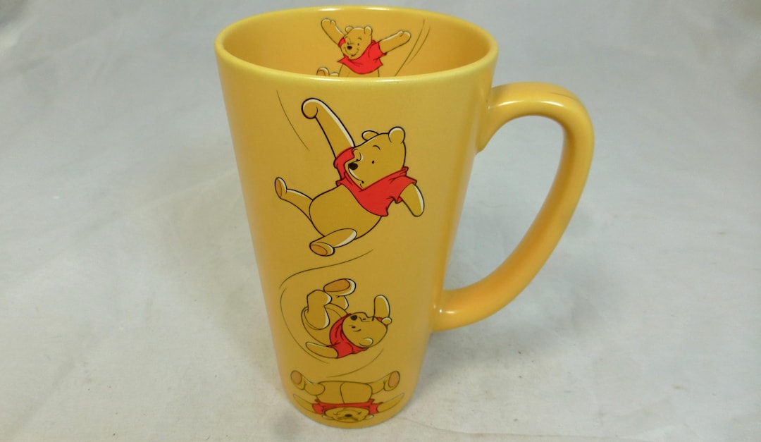 Large Disney Store Winnie the Pooh Cartoon Tall Latte Porcelain Mustard ...