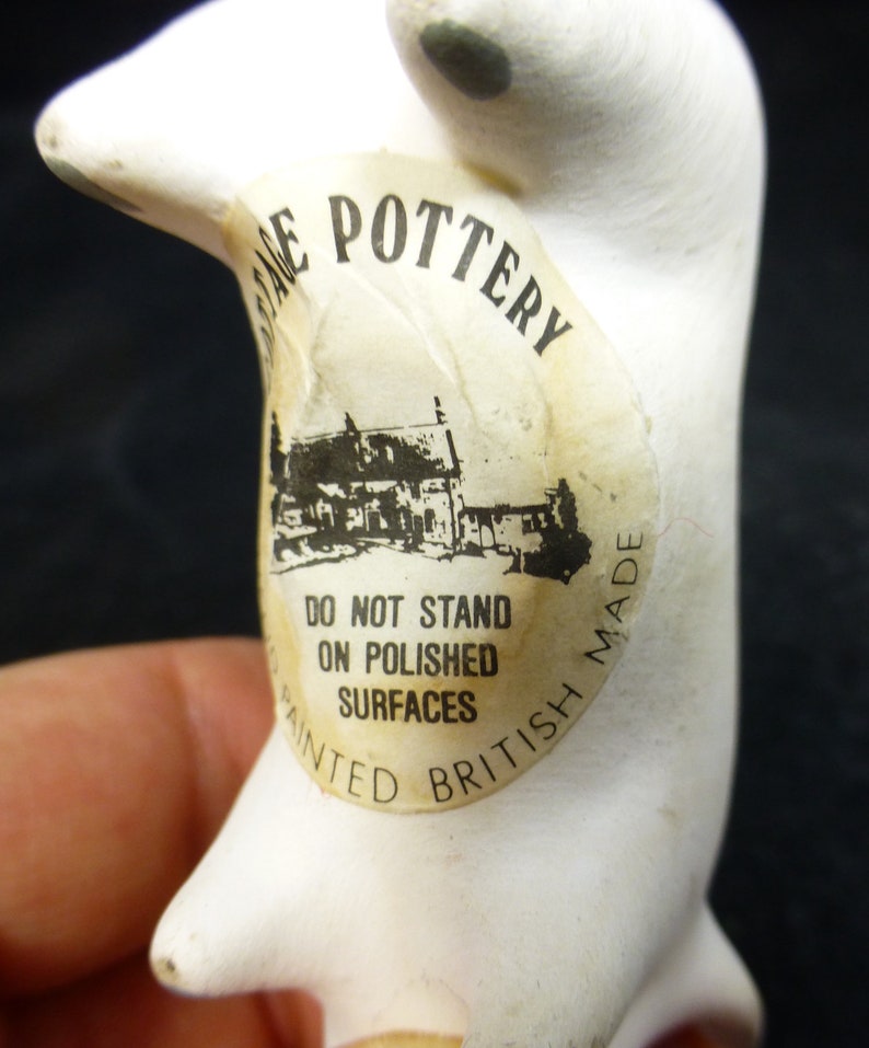 Cottage Pottery Pig Animal Vintage Figurine - Hand Painted Ceramic Pig ...