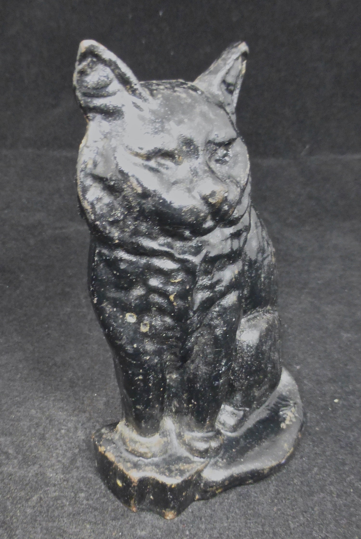 Black Large Vintage 7.25 inch Cast Iron Cat Figurine / Statue | Etsy