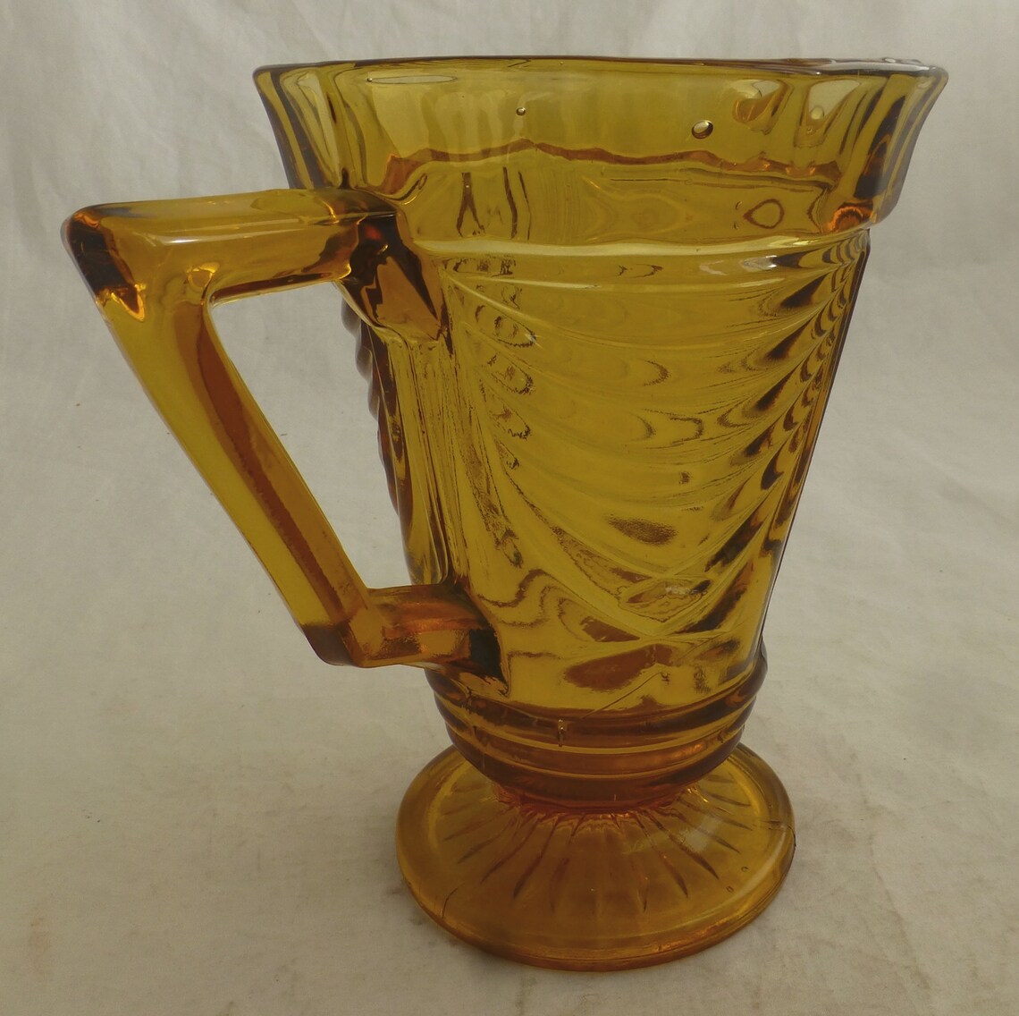 Sowerby Art Deco Amber Glass Large Water Jug Pitcher or Jug Vase 7 Inch ...