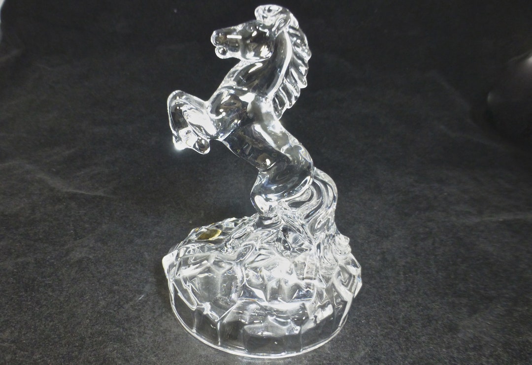 Vintage RCR Royal Crystal Rock Italy 24% Lead Crystal Rearing Stallion ...