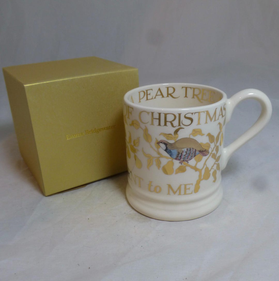 Emma Bridgewater Partridge in a Pear Tree 22k Gold Half Pint 1st ...