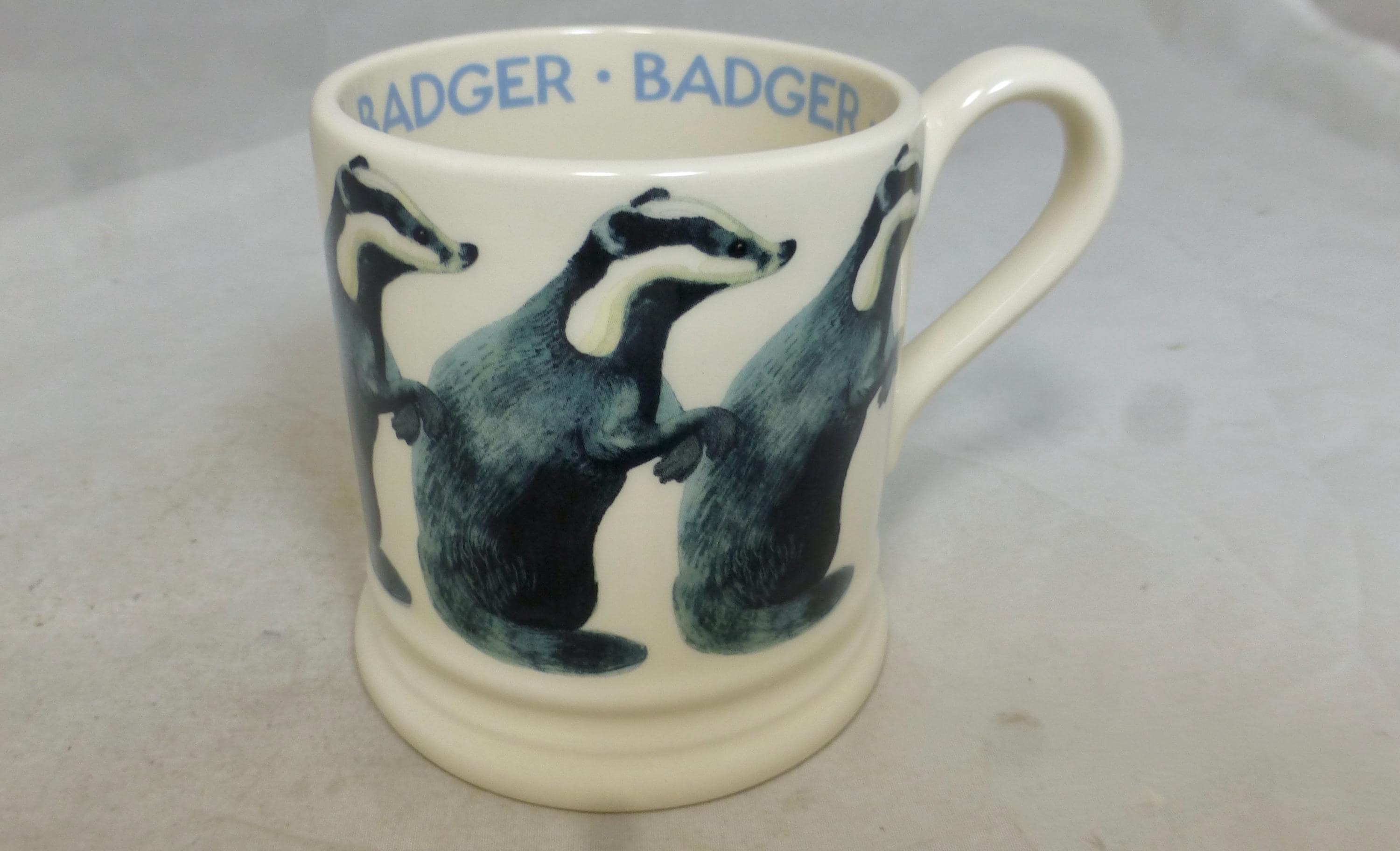 Emma Bridgewater Badger Half Pint 1st Quality Mug - Hand Decorated ...