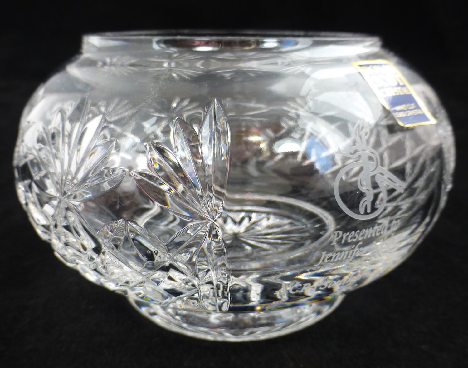 Royal Scot Crystal Hand Cut Lead Crystal Glass Rose Bowl 6 | Etsy