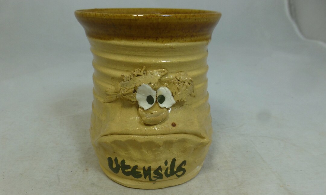 Vintage Ugly Mug 3D Moulded Studio Pottery Stoneware Kitchen Utensils ...