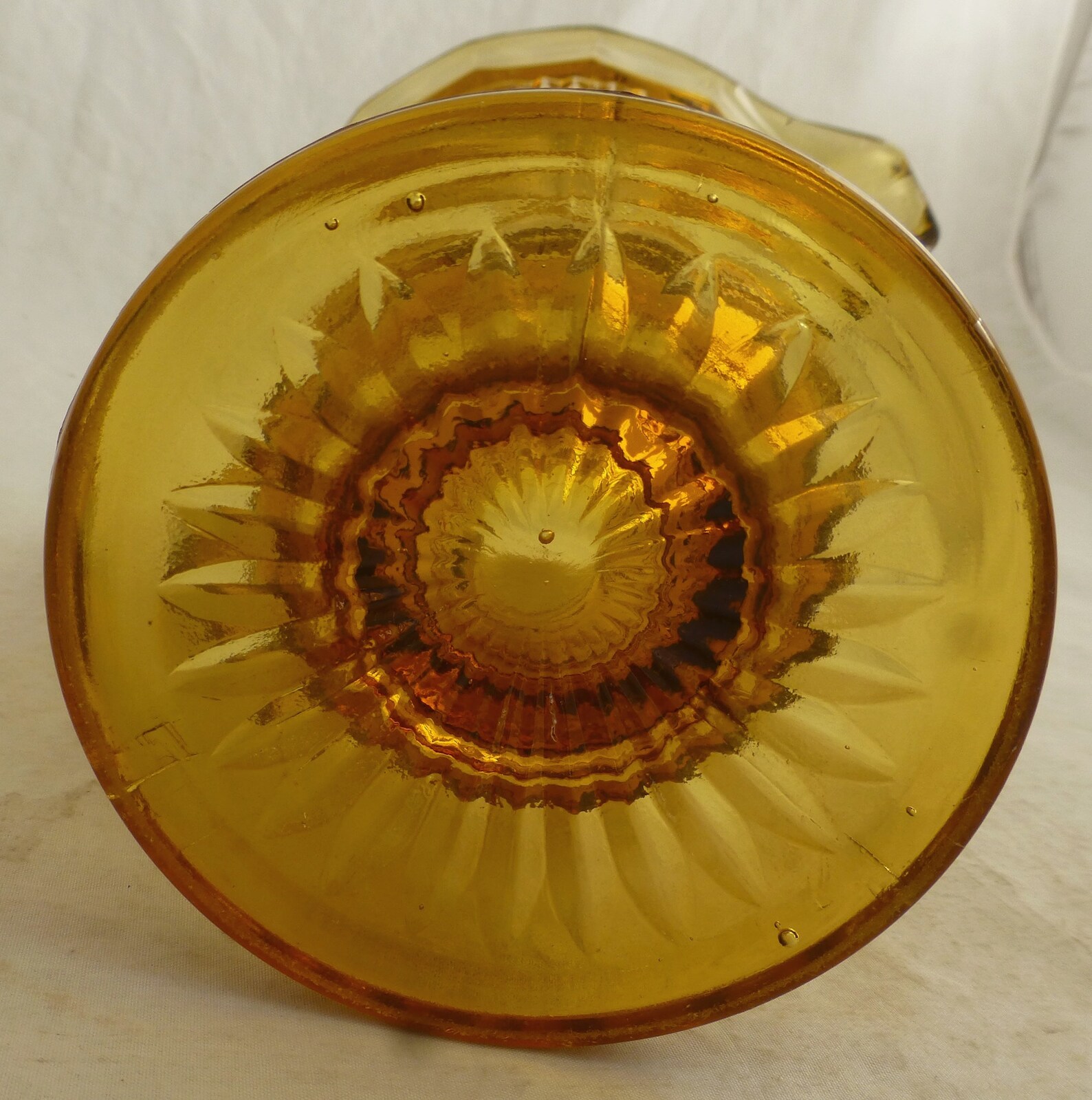 Sowerby Art Deco Amber Glass Large Water Jug Pitcher or Jug Vase 7 Inch ...
