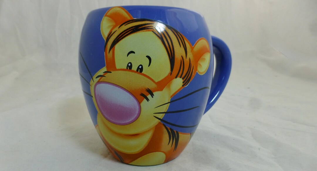 Large Disney Tigger Blue Gloss Glazed Barrel Porcelain Mug – Disney ...