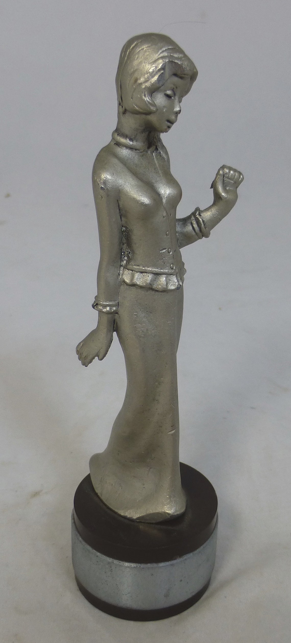 Vintage Peltro Italian Pewter Elegant Young Lady Wearing Long Dress ...