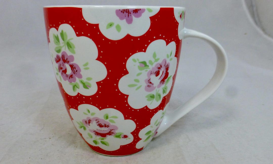 Cath Kidston Large Colourful Red Provence Rose Crush Stanley Fine China ...