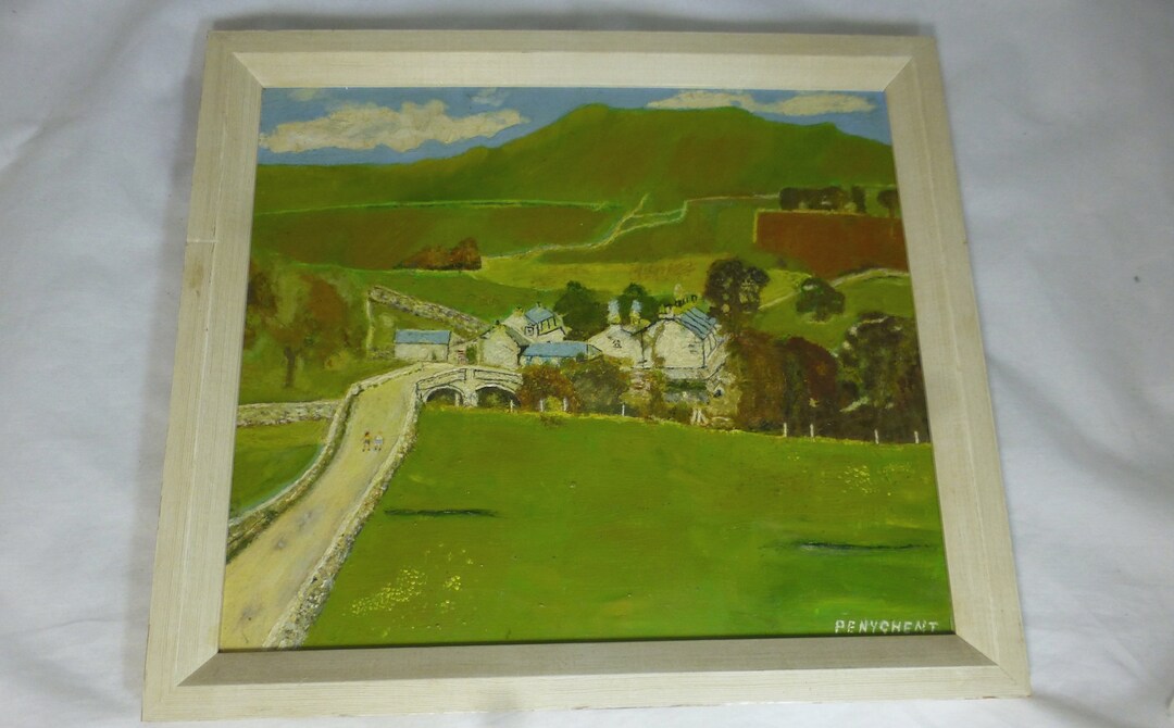 Vintage Original Acrylic Painting of Yorkshire Fell Pen-y-ghent ...